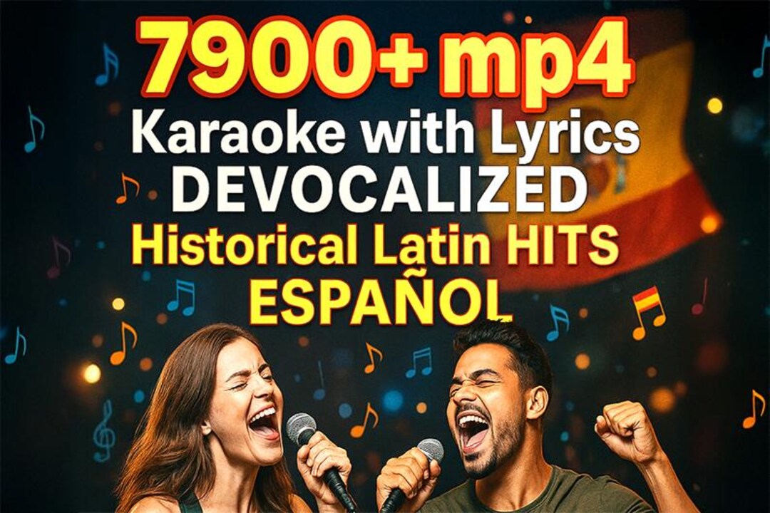 7900+ Spanish Karaoke Mp4s | Original Devocalized Songs & HQ Lyric ...