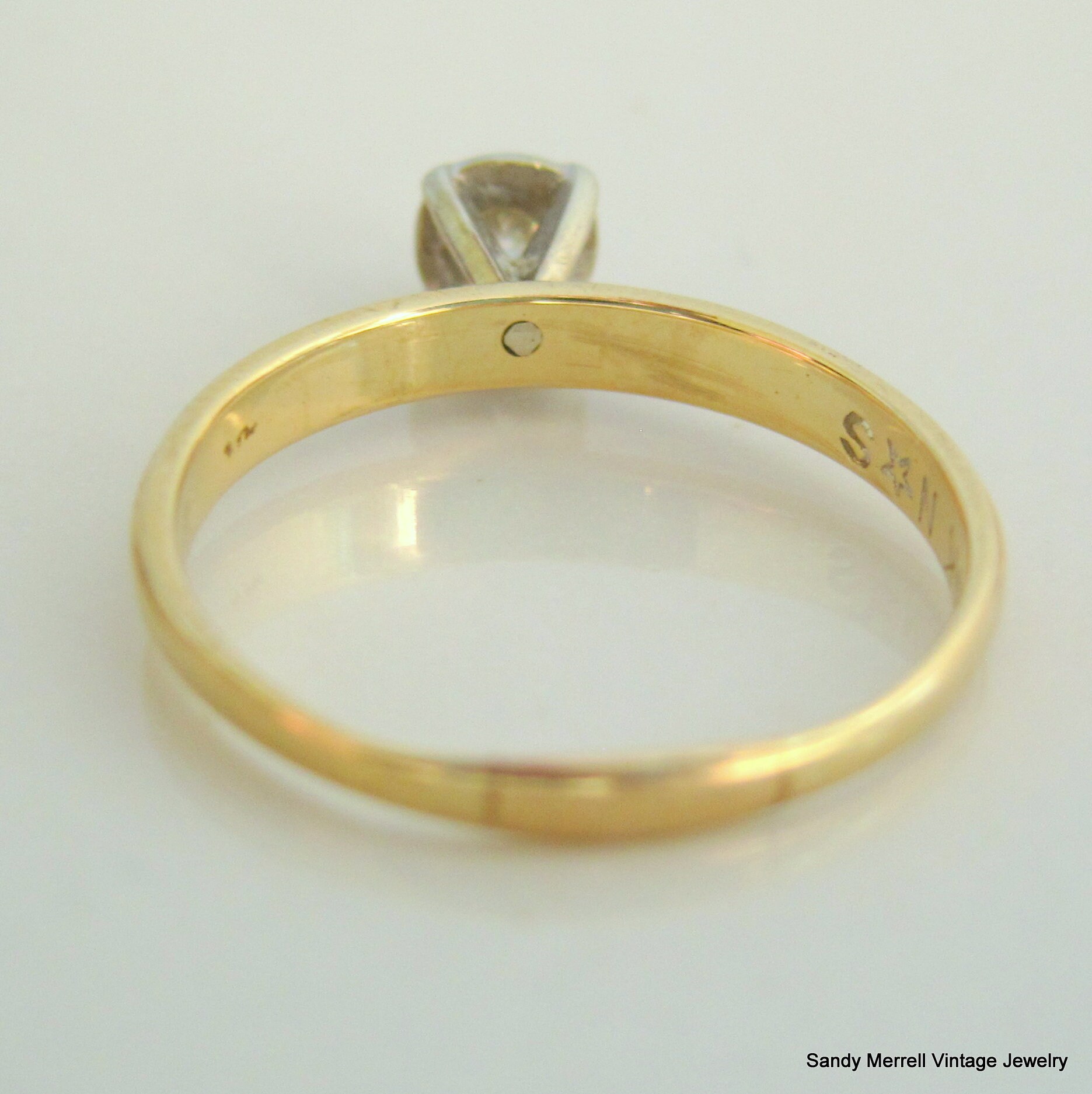 Vintage 60s 14 Karat Yellow/White Gold Engagement Ring with | Etsy