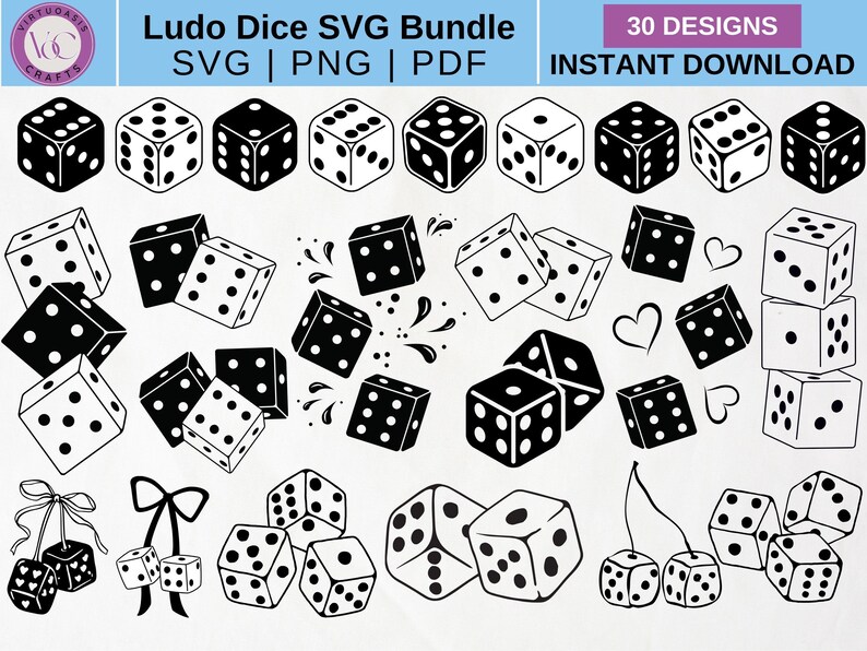 Ludo Dice SVG Bundle, Board Game Cut Files (digital Download) - Etsy