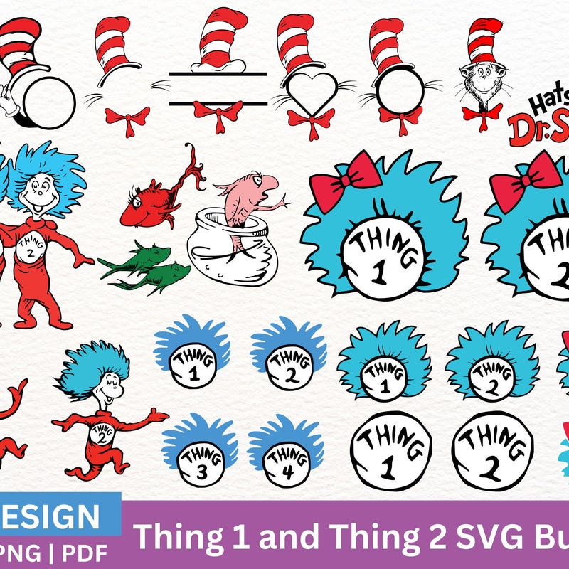 Thing 1 Thing 2 Faces - Etsy