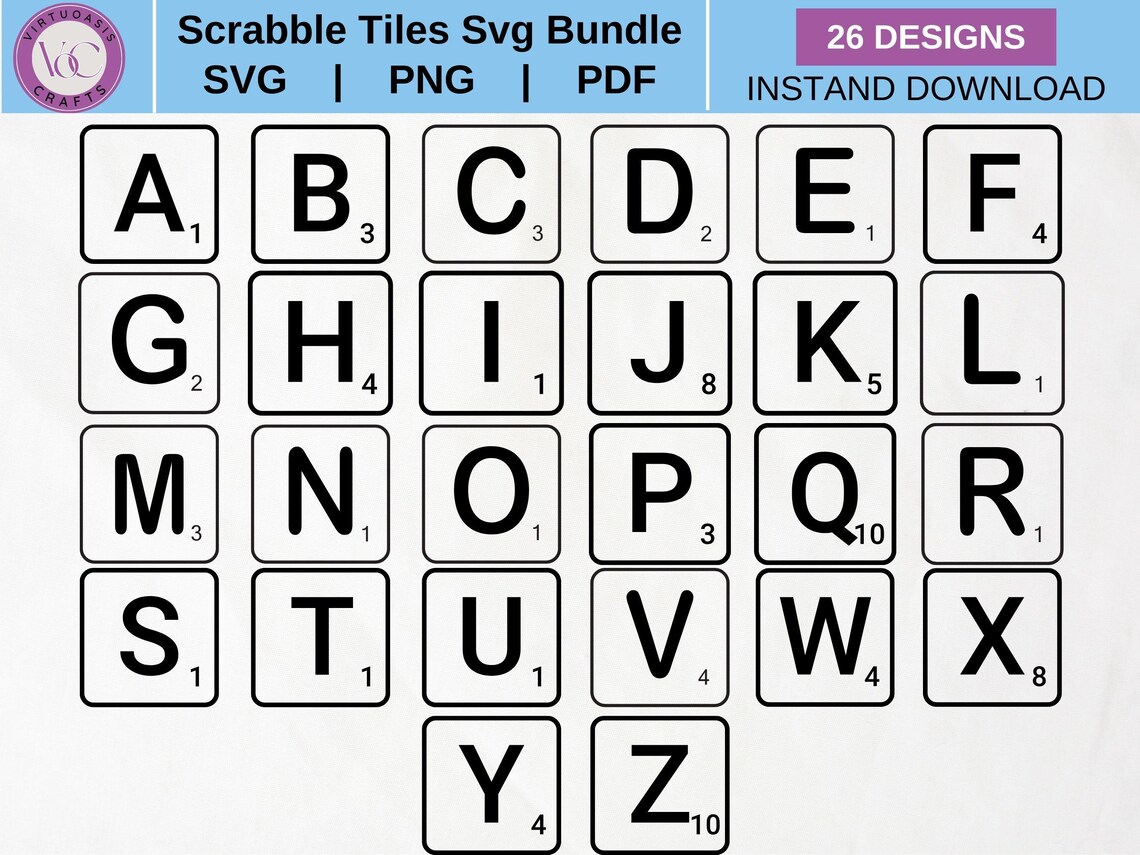 Alphabet Letter Tile SVG Bundle – Craft Cut Files (digital Download) - Etsy