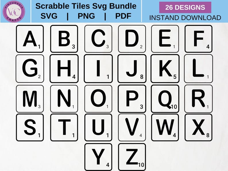 Alphabet Letter Tile SVG Bundle – Craft Cut Files (digital Download) - Etsy