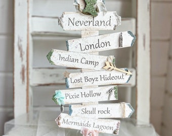 Peter Pan Neverland Sign Peter Pan Wedding Centrepiece Party Pirate ...