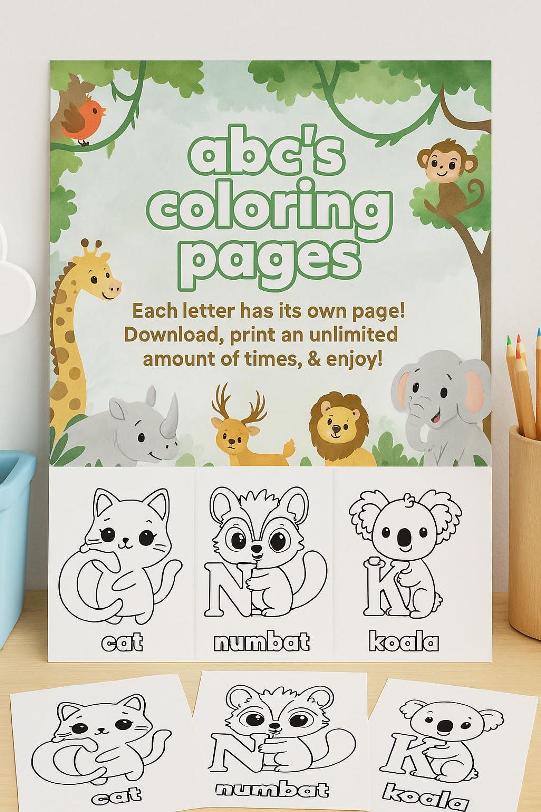 A–Z Coloring Pages for Kids – Alphabet Activity Bundle, Educational ...
