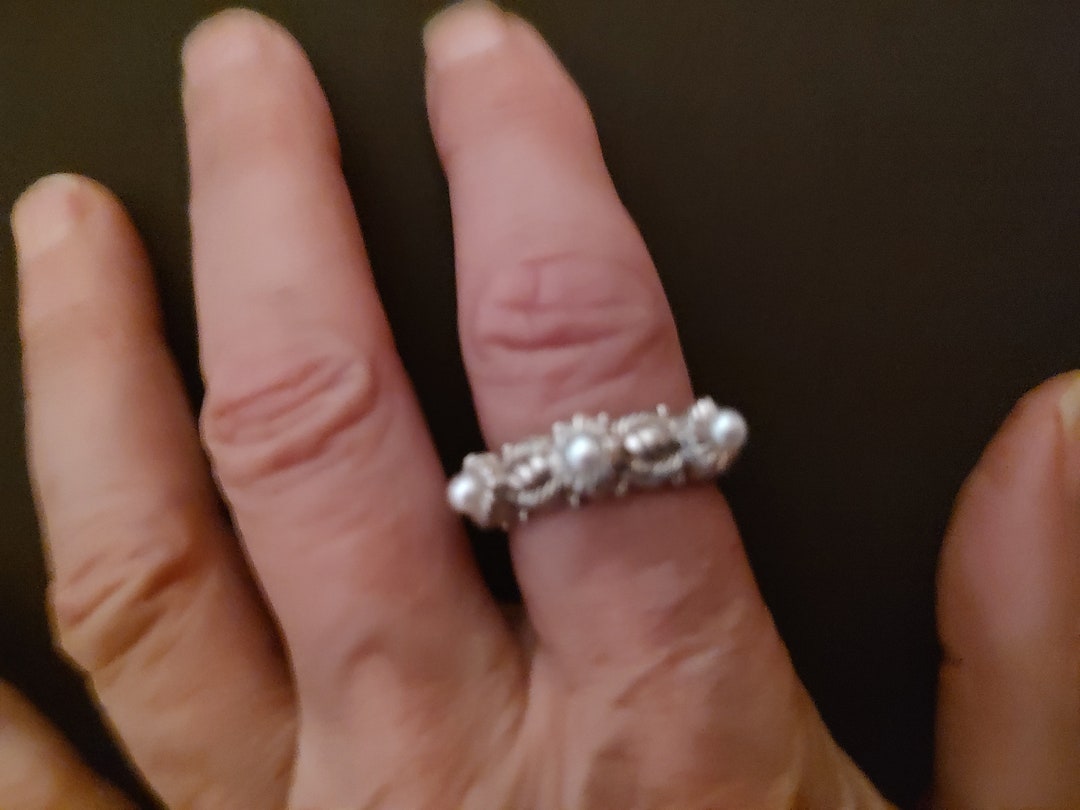 Judith Ripka Sterling Silver Ring Jewelry Ring With 3 Stone Pearl - Etsy