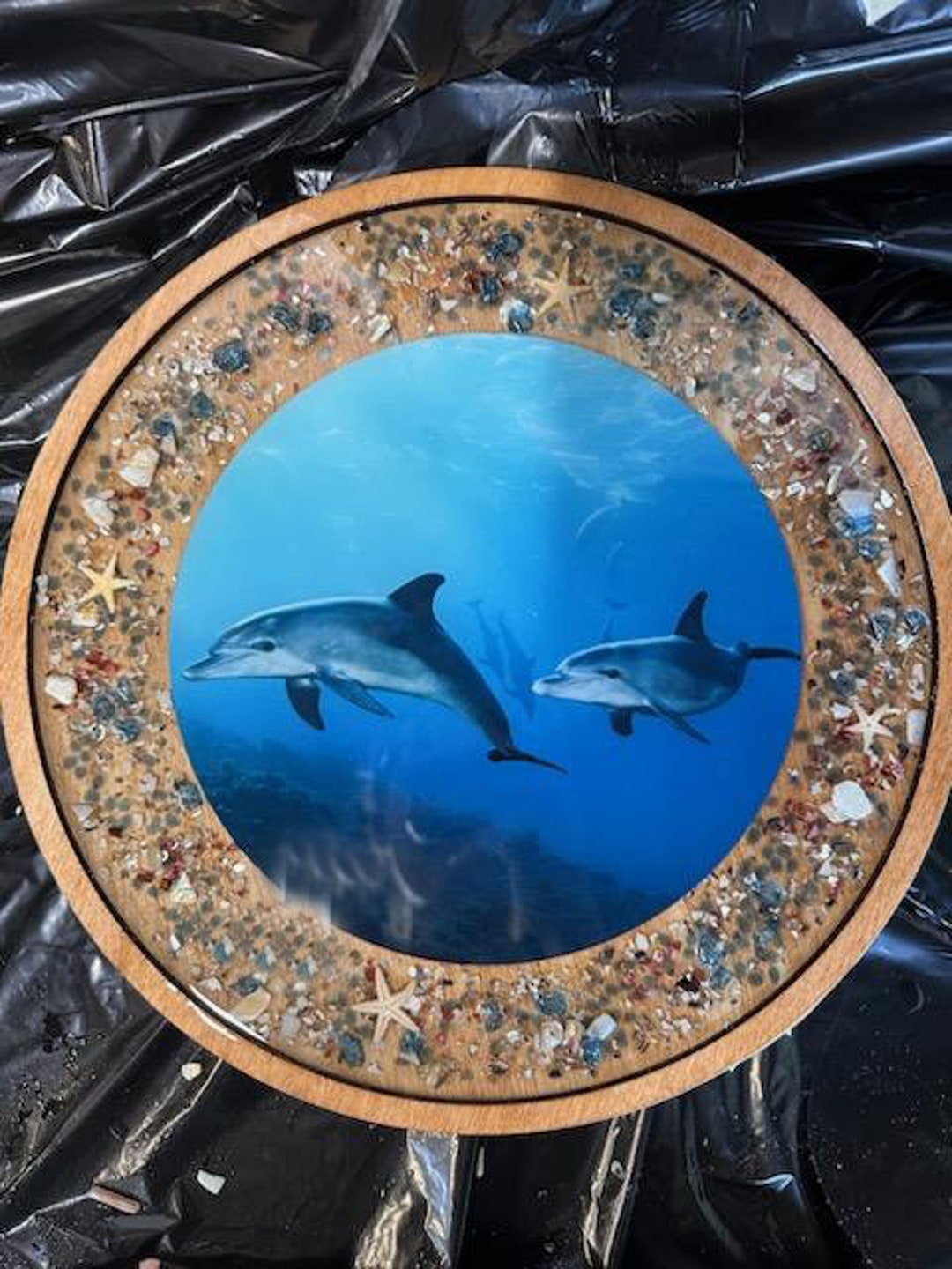 Resin Ocean Art Lovely Piece Swimming Dolphins - Etsy