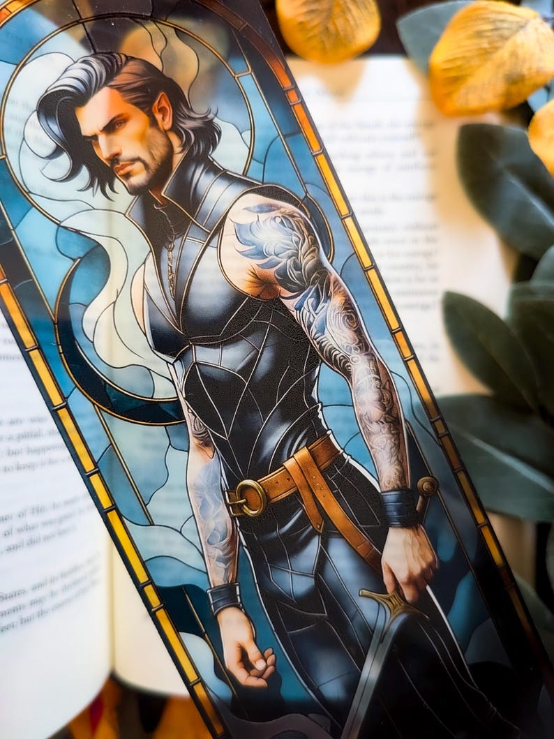 Quicksilver Bookmark in Stained Glass Style: Saeris, Kingfisher, Sword ...