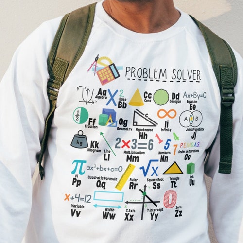 Math Teacher Alphabet Sweatshirt Problem Solver Math Teacher - Etsy