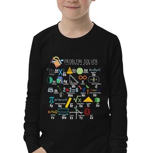 Kid's Math Alphabet Tee, Kid's Problem Solver Math Long Sleeve Shirt ...