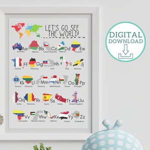 Geography Alphabet Print, Geography ABC Poster, Geography Printable Art ...