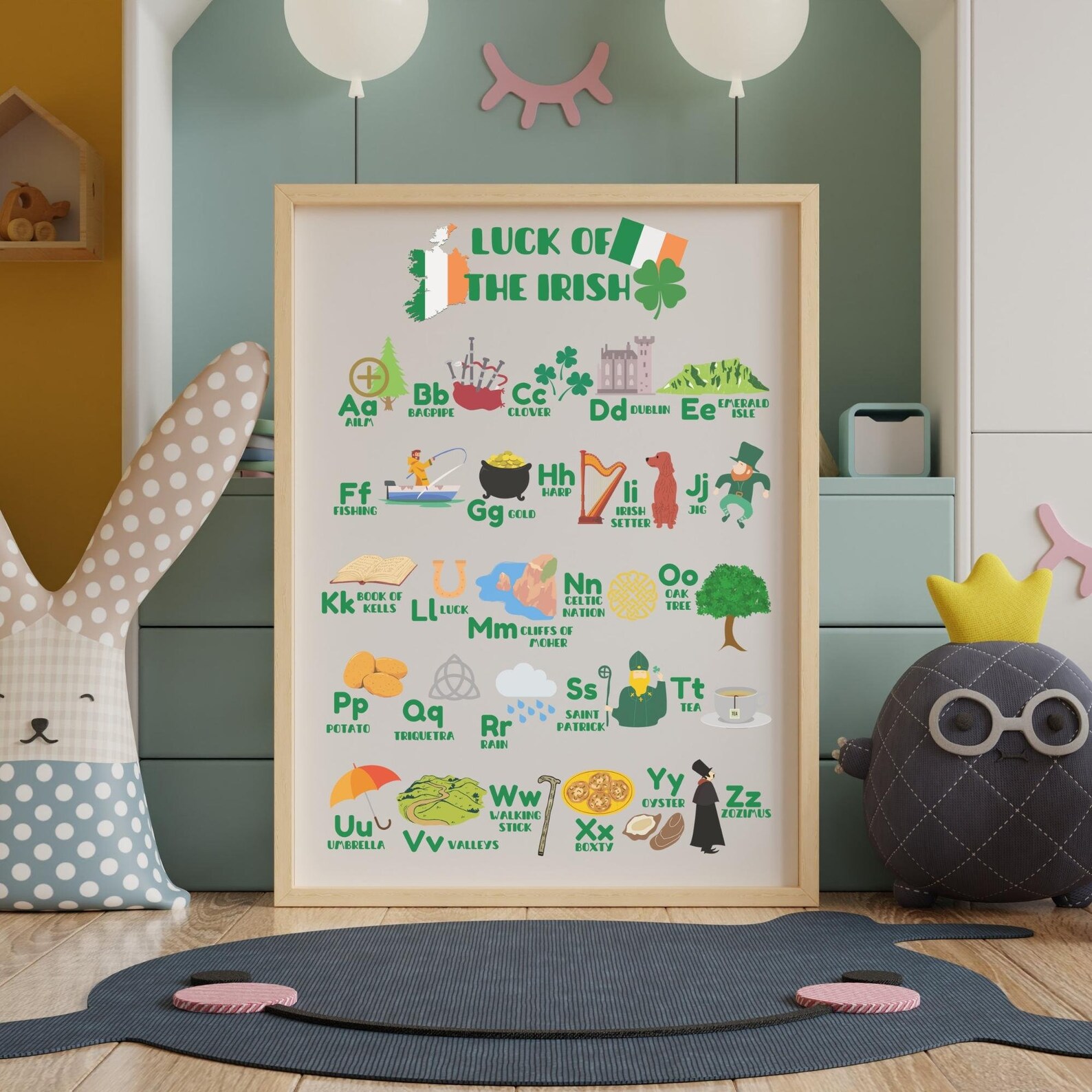 Irish Alphabet Digital Download Printable St Patricks Day ABC | Etsy