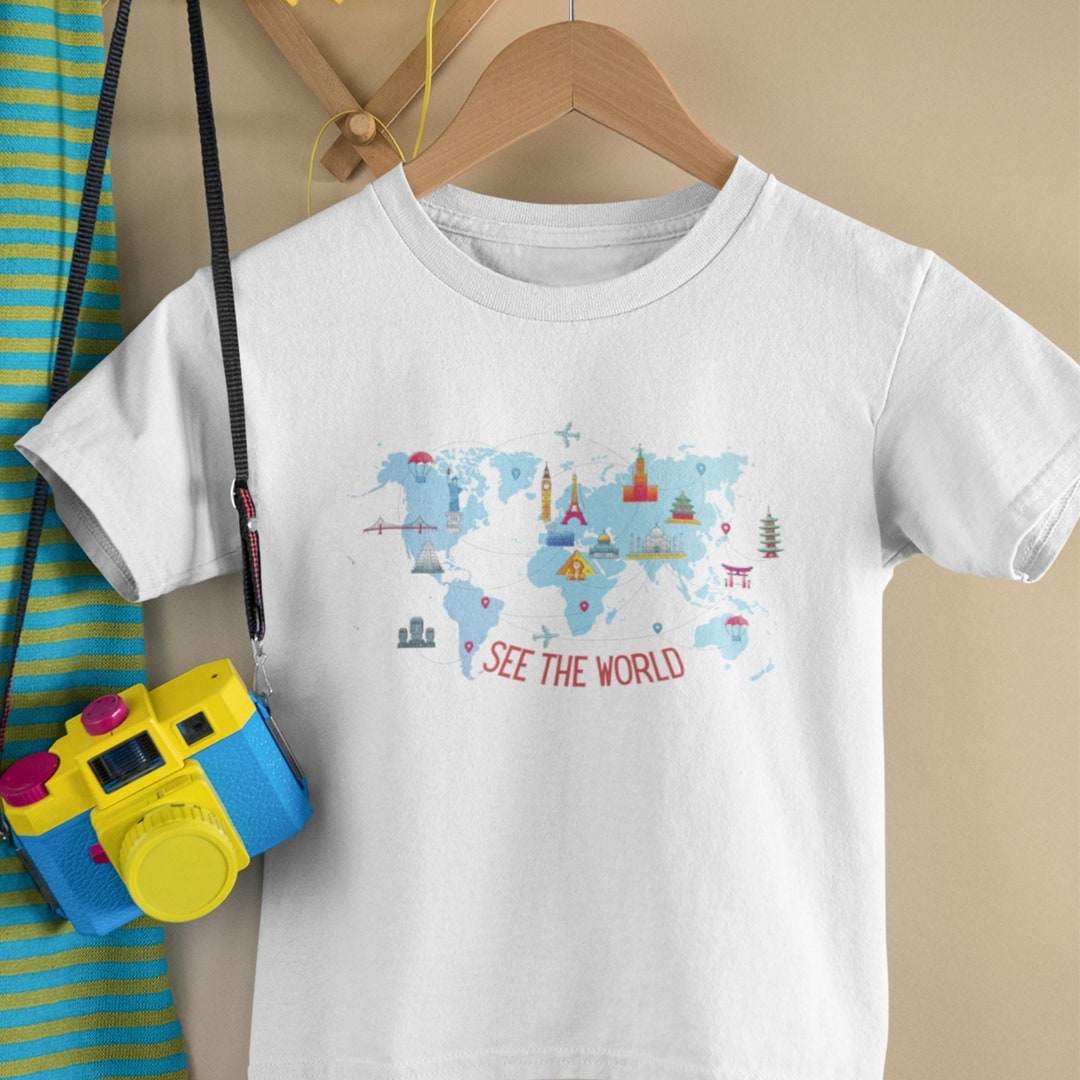 See the World Shirt, Kid's Geography Shirt, Kid's World Map Shirt ...