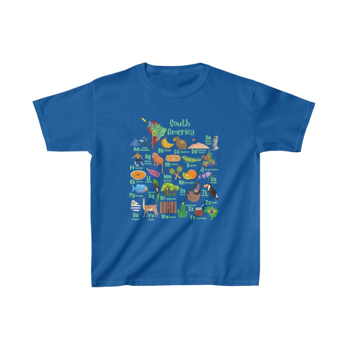 South America Alphabet Shirt for Kids Kids South America ABC - Etsy