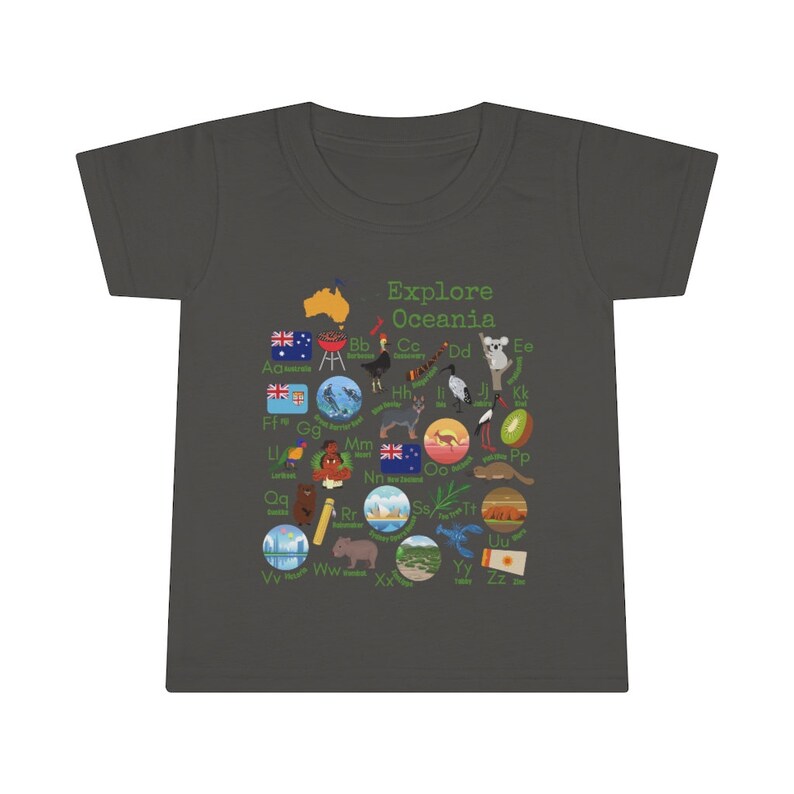 Explore Oceania Geography Alphabet Toddler Shirt Toddler - Etsy