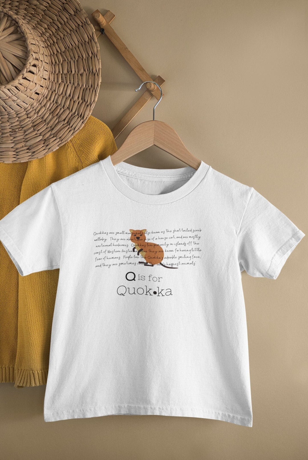 Q is for Quokka Shirt, A-Z Animal Alphabet Tee, Educational ABC Kid's ...
