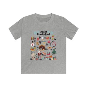 Winter Wonderland Holiday Alphabet Tee, Kid's Winter Alphabet Shirt ...