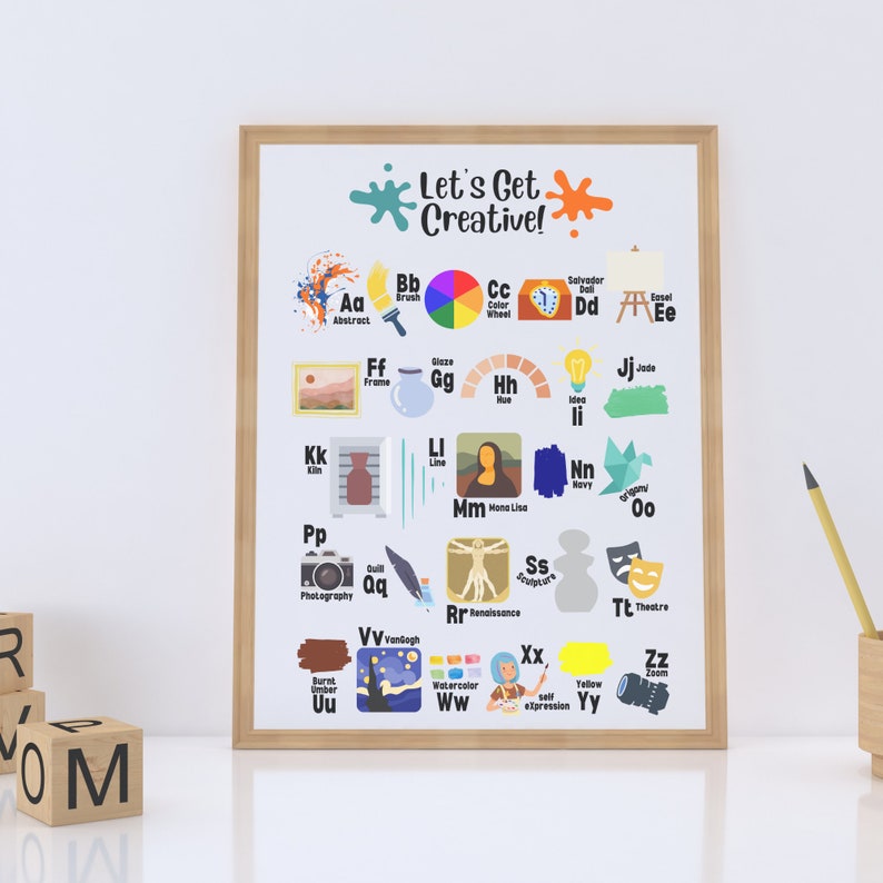 Artist Alphabet Art Classroom ABC Print PRINTABLE Wall Art - Etsy