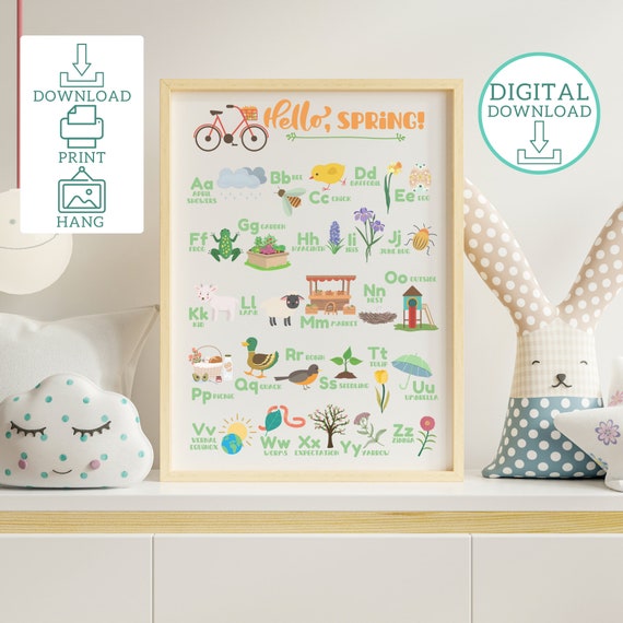 Hello Spring Alphabet Digital Download Printable Hello Spring - Etsy