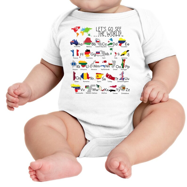 See the World Country Alphabet Infant Onesie, Countries of the World ...