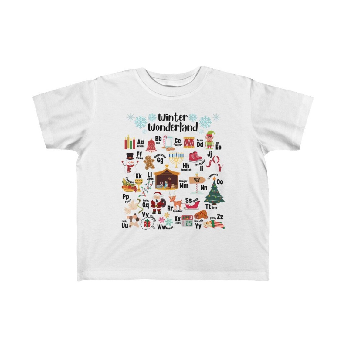 Winter Wonderland Holiday Alphabet Tee Toddler Winter Holiday - Etsy