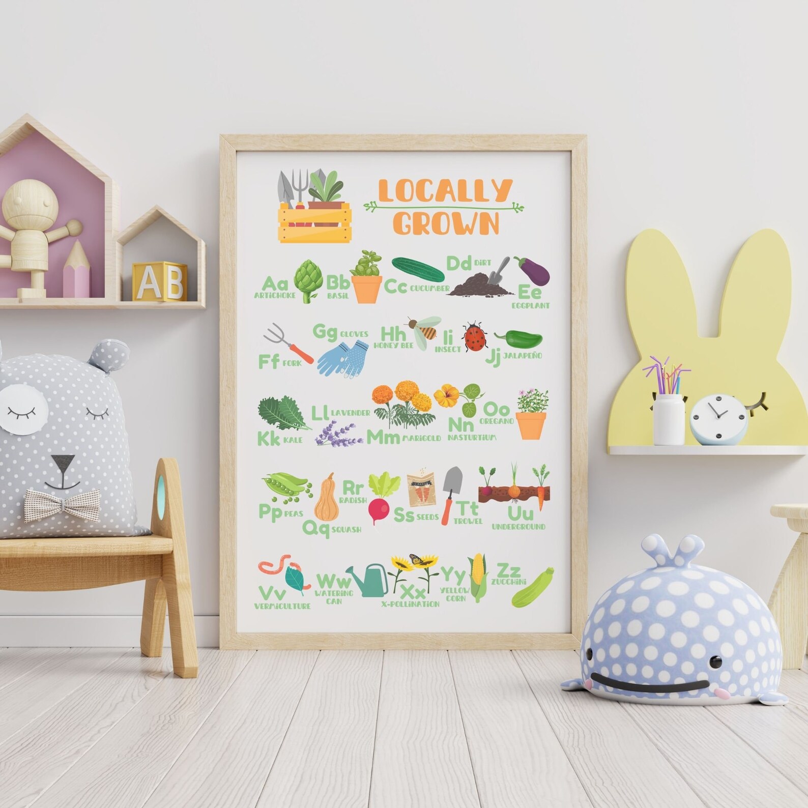 Locally Grown Garden Alphabet Printable, Garden ABC Digital Download ...