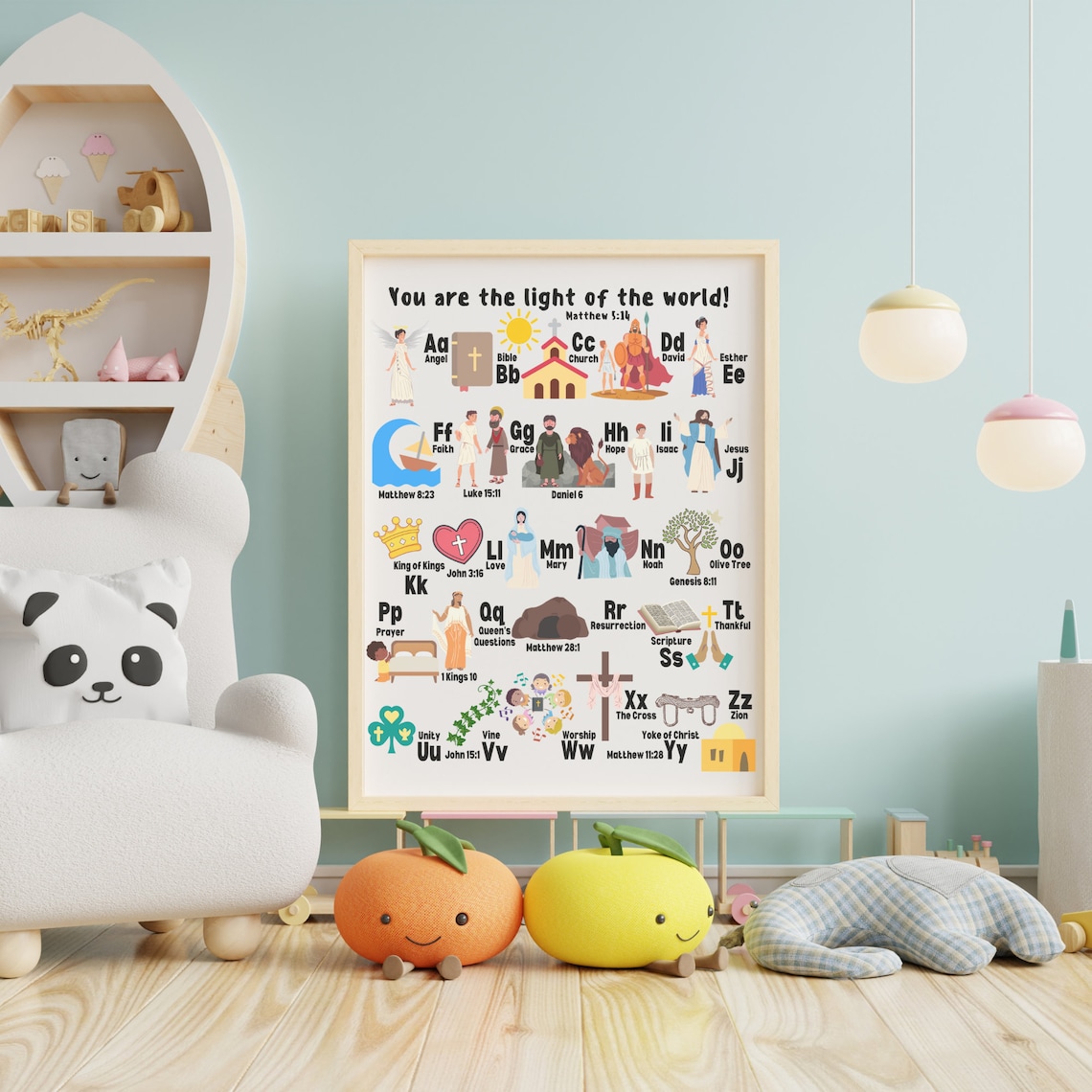 Bible Alphabet Printable Wall Decor Christian Alphabet - Etsy