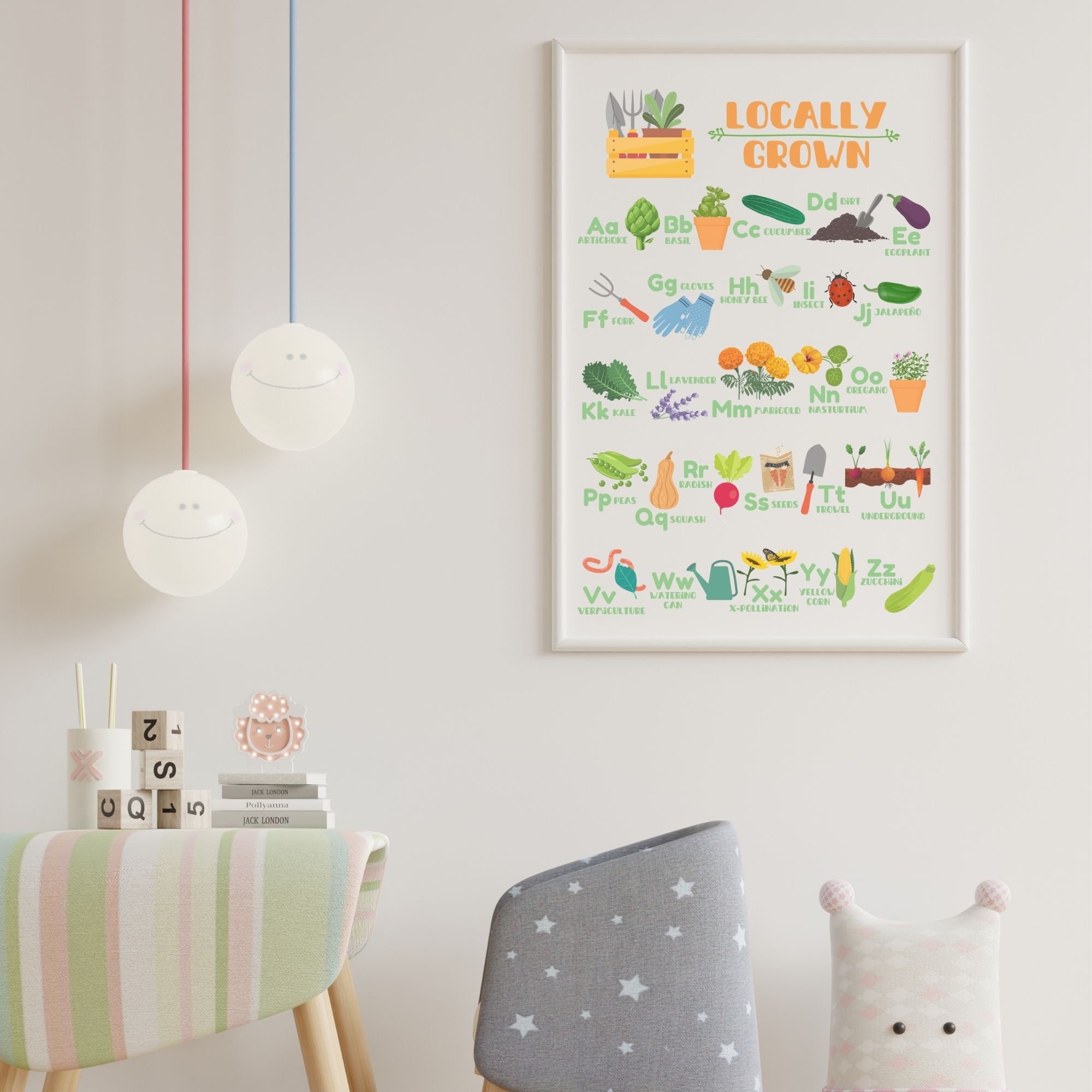 Locally Grown Garden Alphabet Printable Garden ABC Digital - Etsy