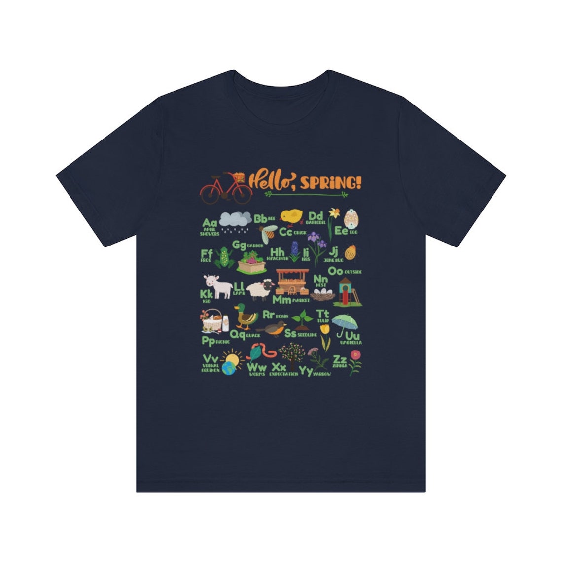 Hello Spring Alphabet Shirt, Teacher Spring ABC Shirt, Teacher Alphabet ...