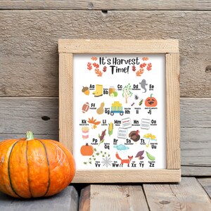 Harvest Alphabet Print, Fall ABC Poster, Fall Printable Art, Harvest ...