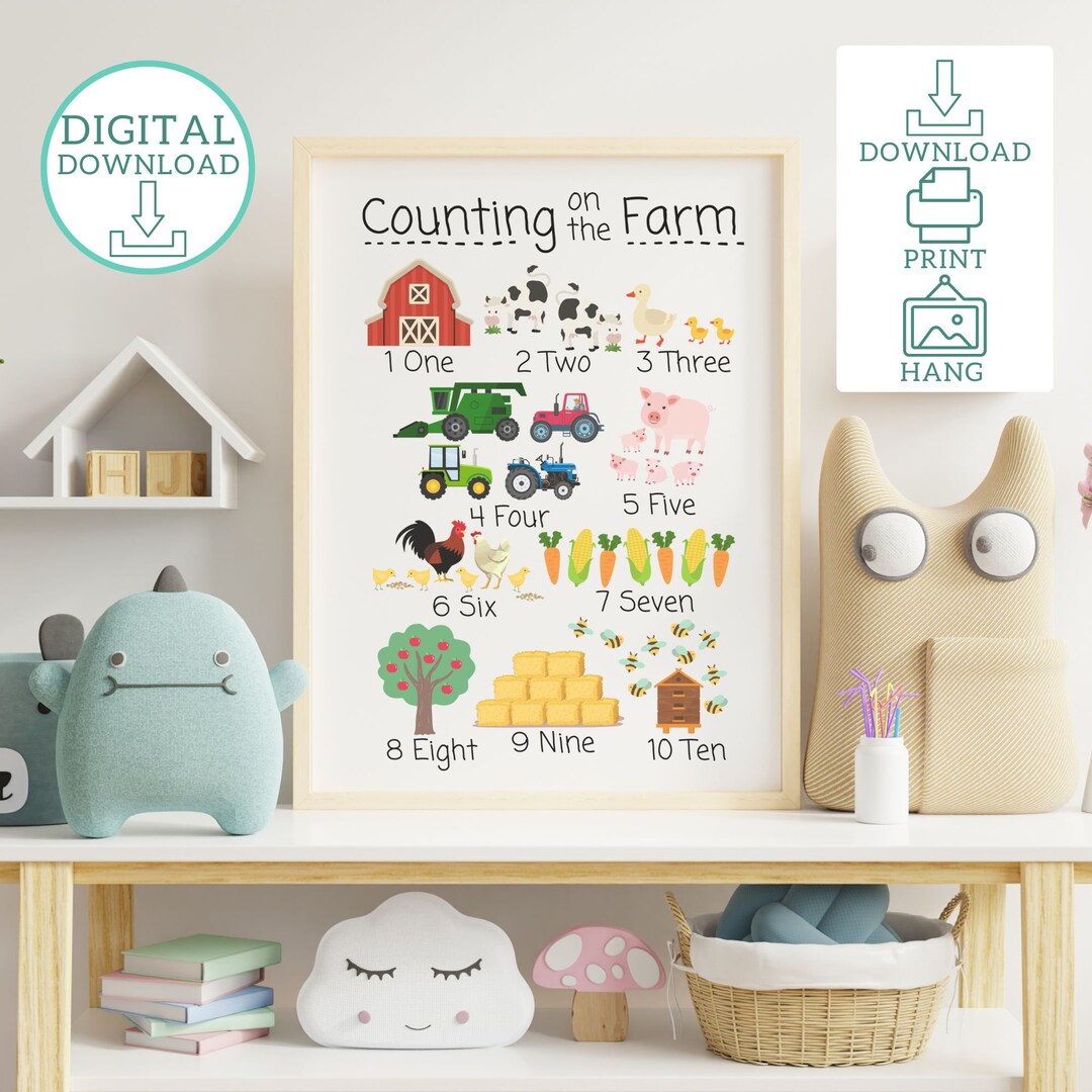 Counting on the Farm Digital Download Printable Wall Decor, Farm Life ...