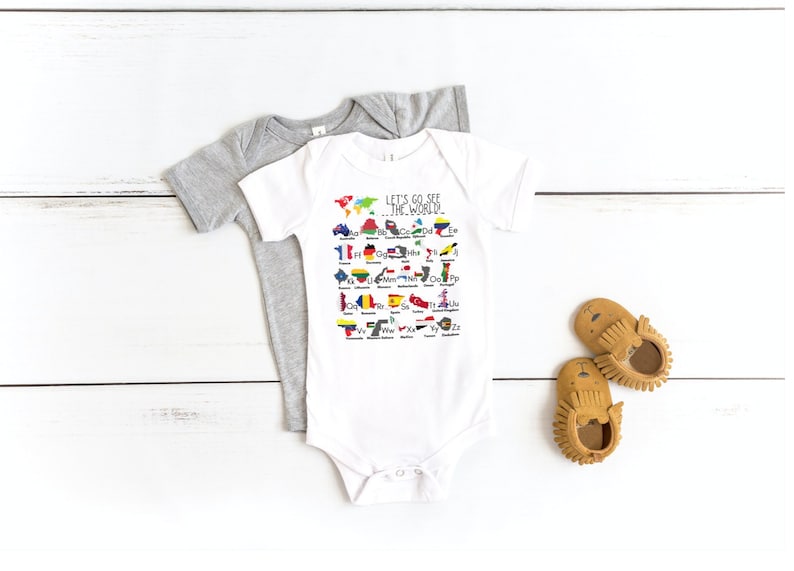 See the World Country Alphabet Infant Onesie, Countries of the World ...