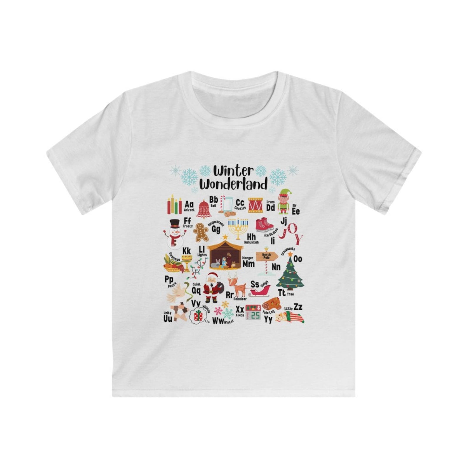 Winter Wonderland Holiday Alphabet Tee Kid's Winter - Etsy