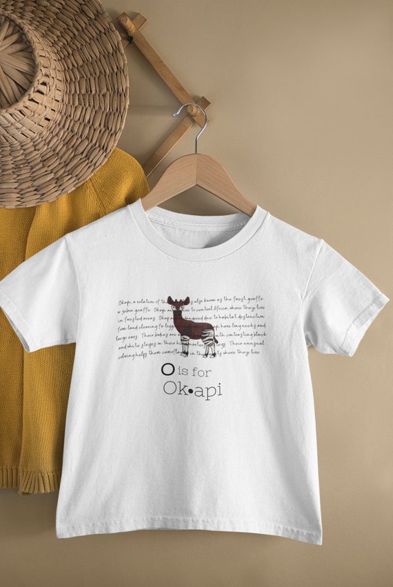 O is for Okapi A-Z Animal Alphabet Educational ABC Kids Shirt - Etsy