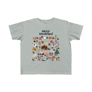 Winter Wonderland Holiday Alphabet Tee, Toddler Winter Holiday Shirt ...