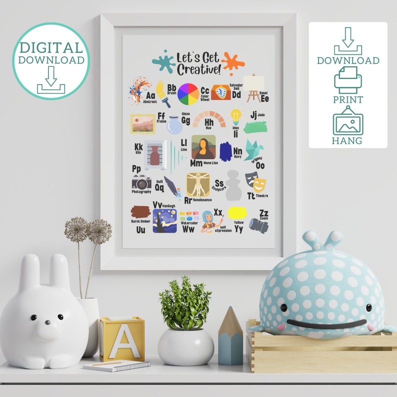 Artist Alphabet Art Classroom ABC Print PRINTABLE Wall Art - Etsy
