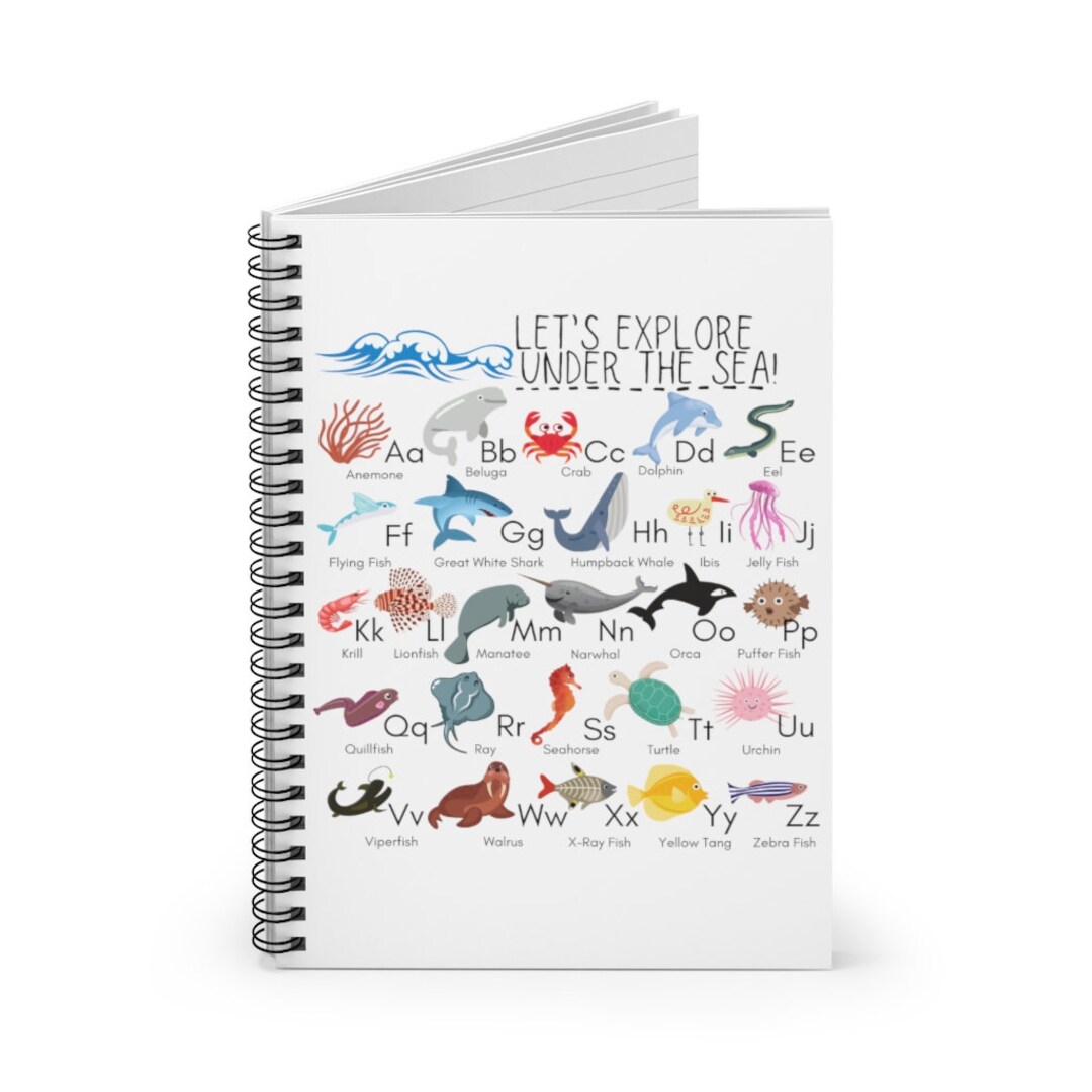 Under the Sea Ocean Animals Sea Creatures ABC Kid's Alphabet Spiral ...