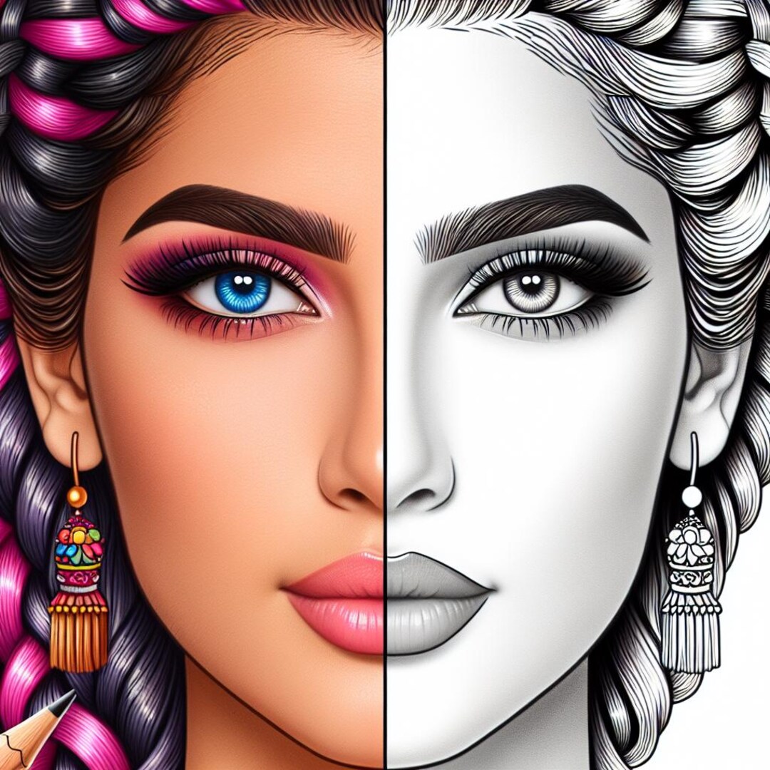 Make Me Up! – 9 Printable Makeup Coloring Faces | Printable Coloring ...