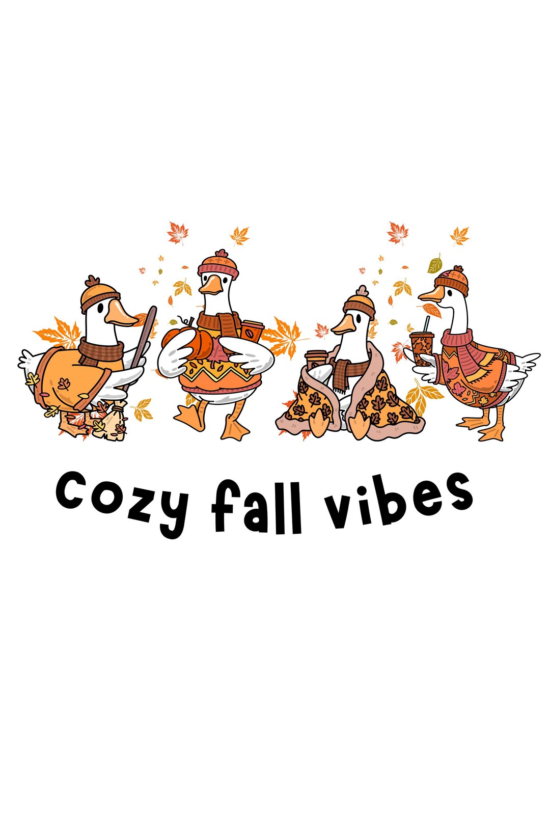Cozy Fall Ducks PNG Design, Autumn Vibes (digital Download) - Etsy