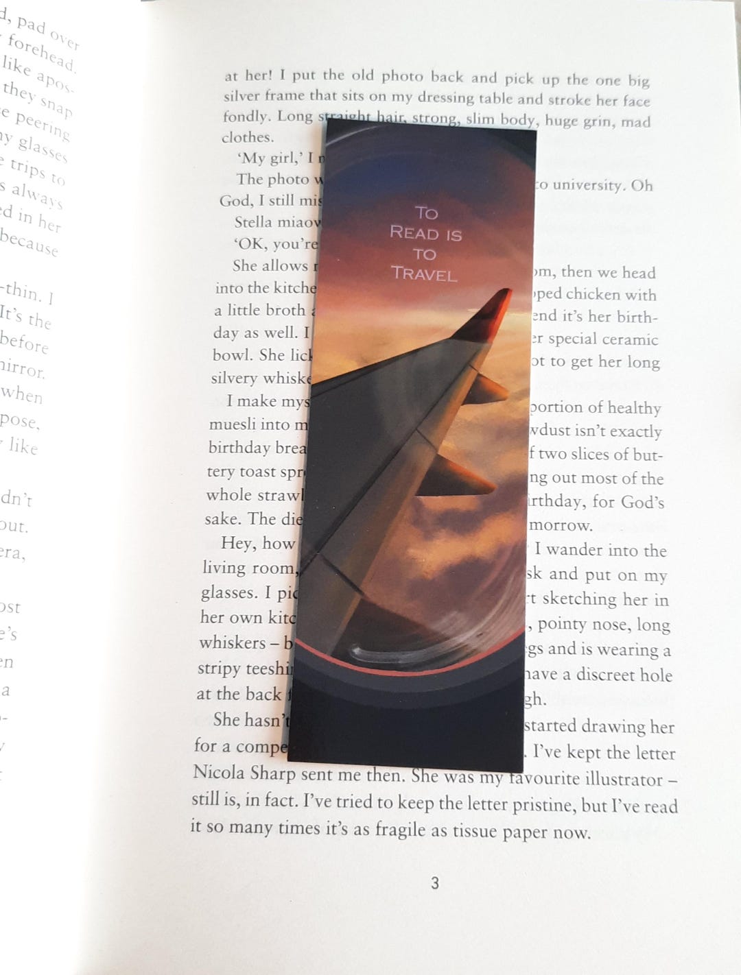 Hand Drawn Digital Art Bookmark – Plane Window With Clouds & Sunrise ...