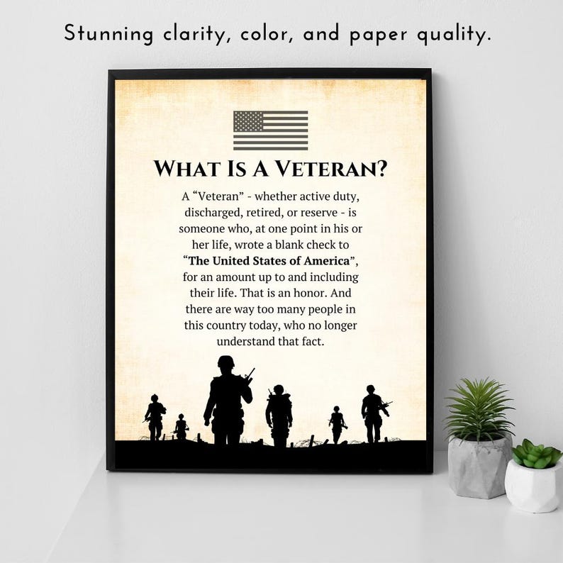 Patriotic Veteran Definition Print: American Military Wall Art - Etsy