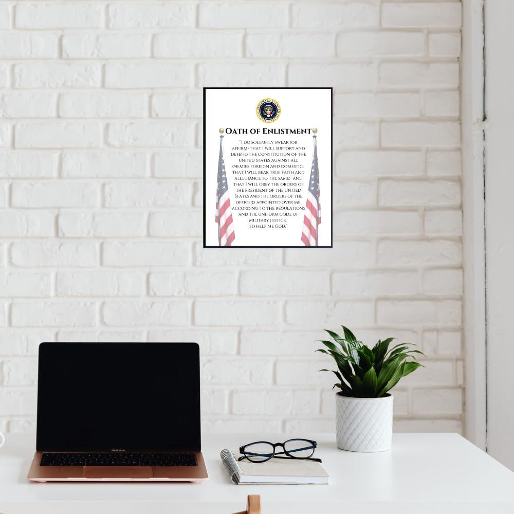 Oath of Enlistment Poster: Patriotic Military Wall Art - 8x10 Unframed ...