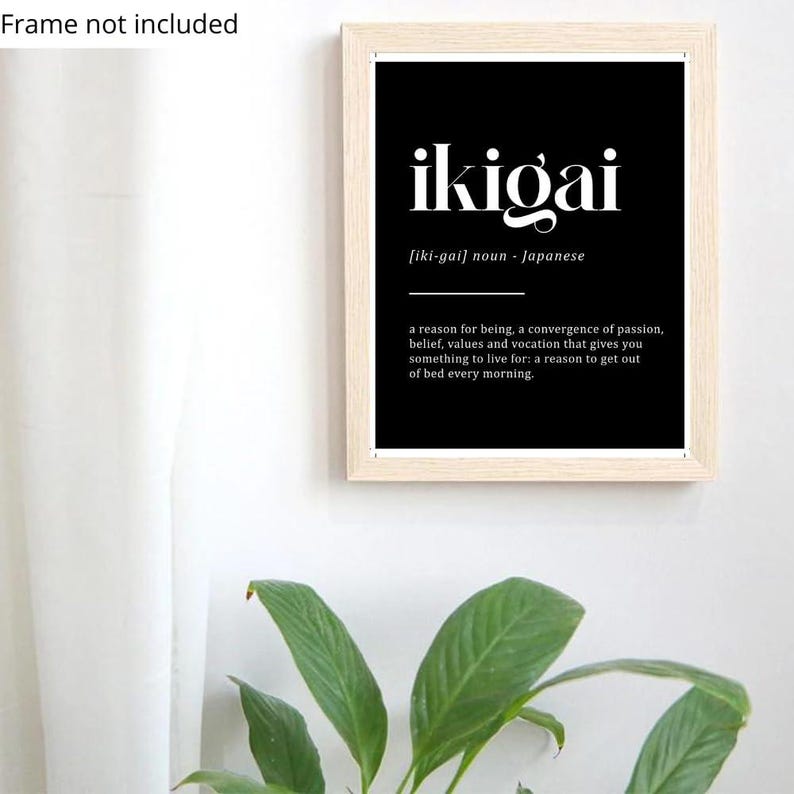 Ikigai Japanese Wall Art - Anime Theme Poster- Ikigai Definition, Gifts ...
