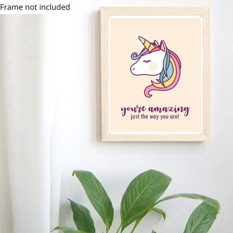 Unicorn Inspirational Poster: Motivational Wall Art for Girl's Room - Etsy