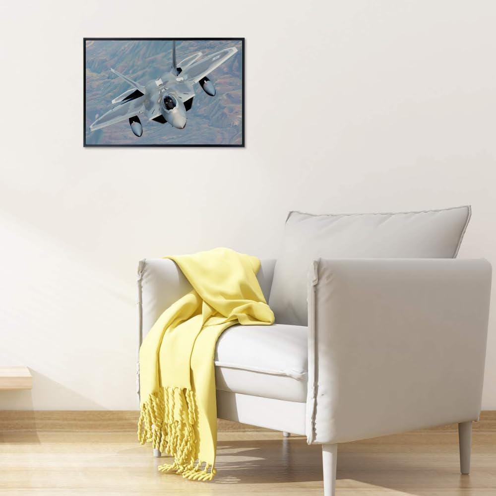 F-22 Raptor Fighter Jet Poster – Lockheed Martin Military Wall Art, Airplane Print for Boys Room ...