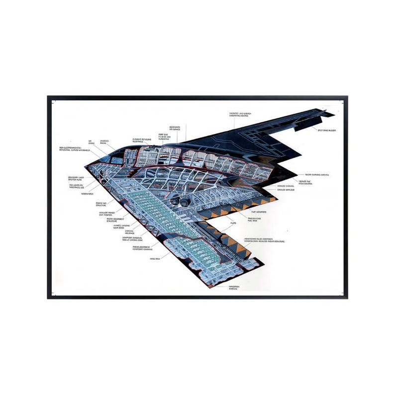 B-2 Spirit Bomber Blueprint Poster: Military Aviation Wall Art (11x17 ...