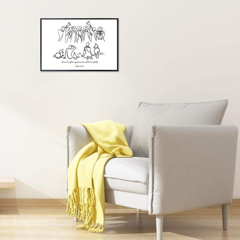 Psalm 148:2 Christian Wall Art - Inspirational Bible Verse Poster ...