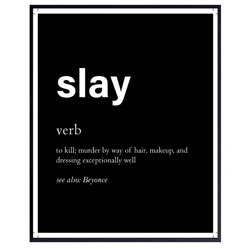 Inspirational Slay Definition Poster - Postive Affirmations Wall Art ...