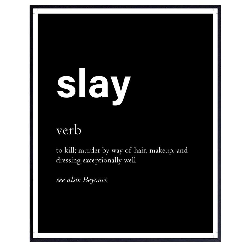Inspirational Slay Definition Poster - Postive Affirmations Wall Art ...