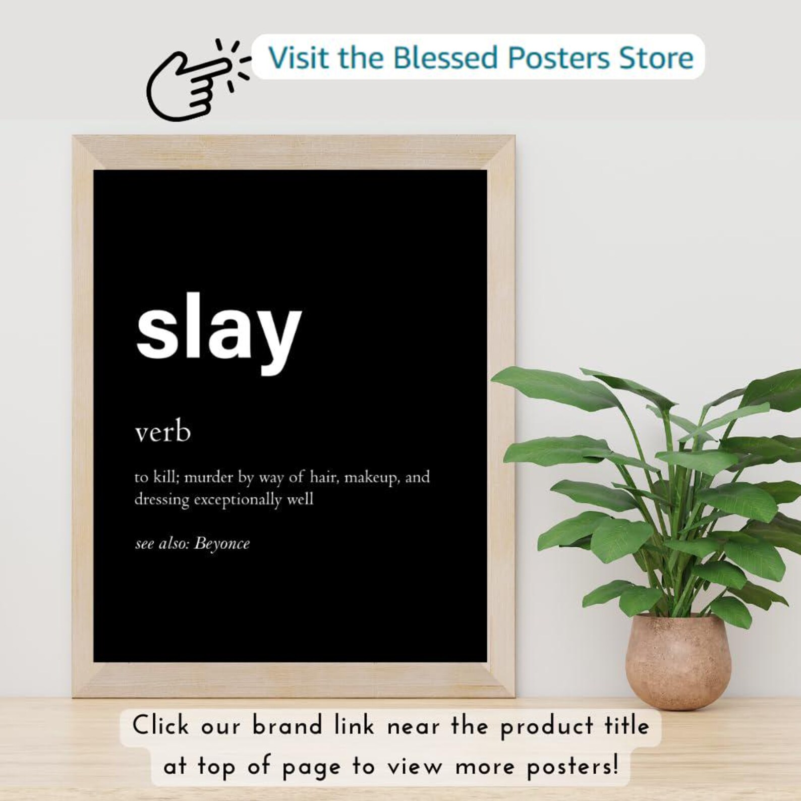 Inspirational Slay Definition Poster - Postive Affirmations Wall Art ...
