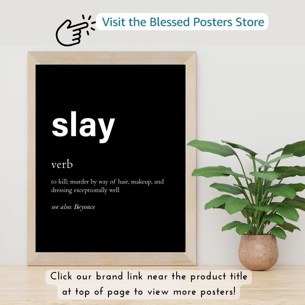 Inspirational Slay Definition Poster - Postive Affirmations Wall Art ...